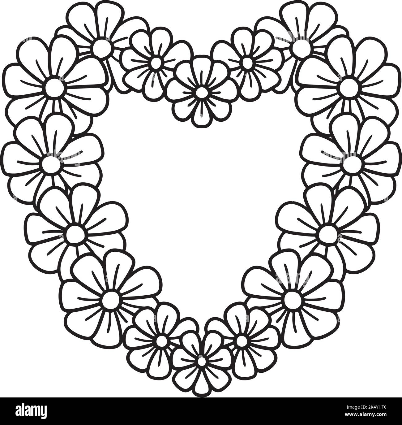 Heart Flower Isolated Coloring Page for Kids Stock Vector Image & Art ...