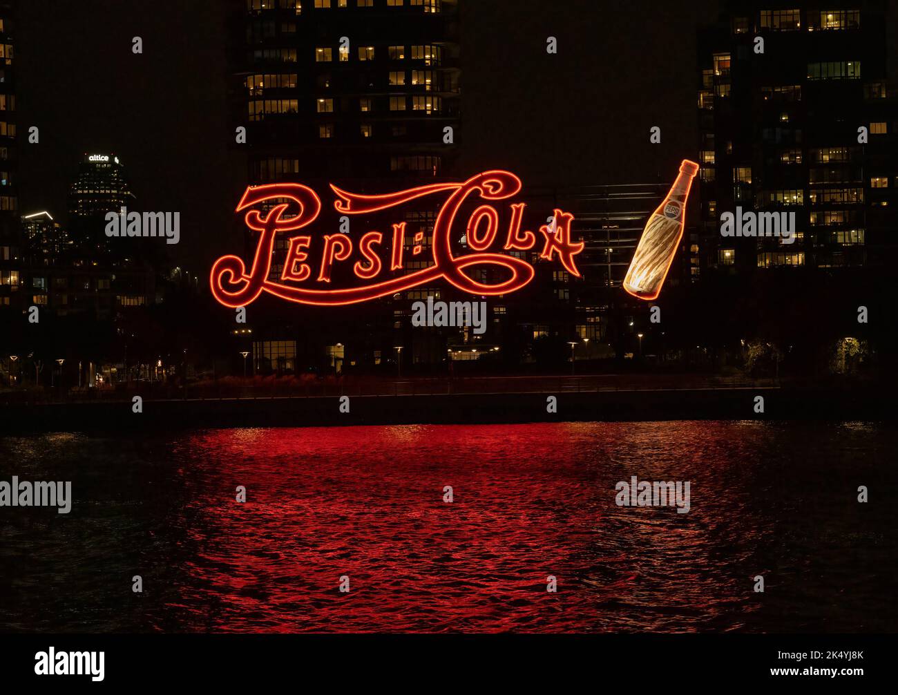 New York, NY - USA - Oct. 2, 2022 Night time landscape view of the ...