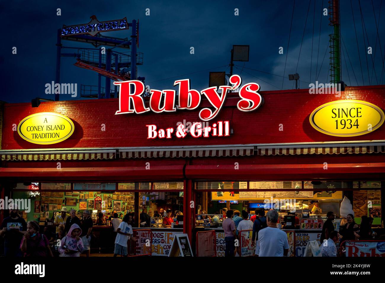 New York, NY - USA - Sept. 3, 2022 Night-time horizontal view of the ...