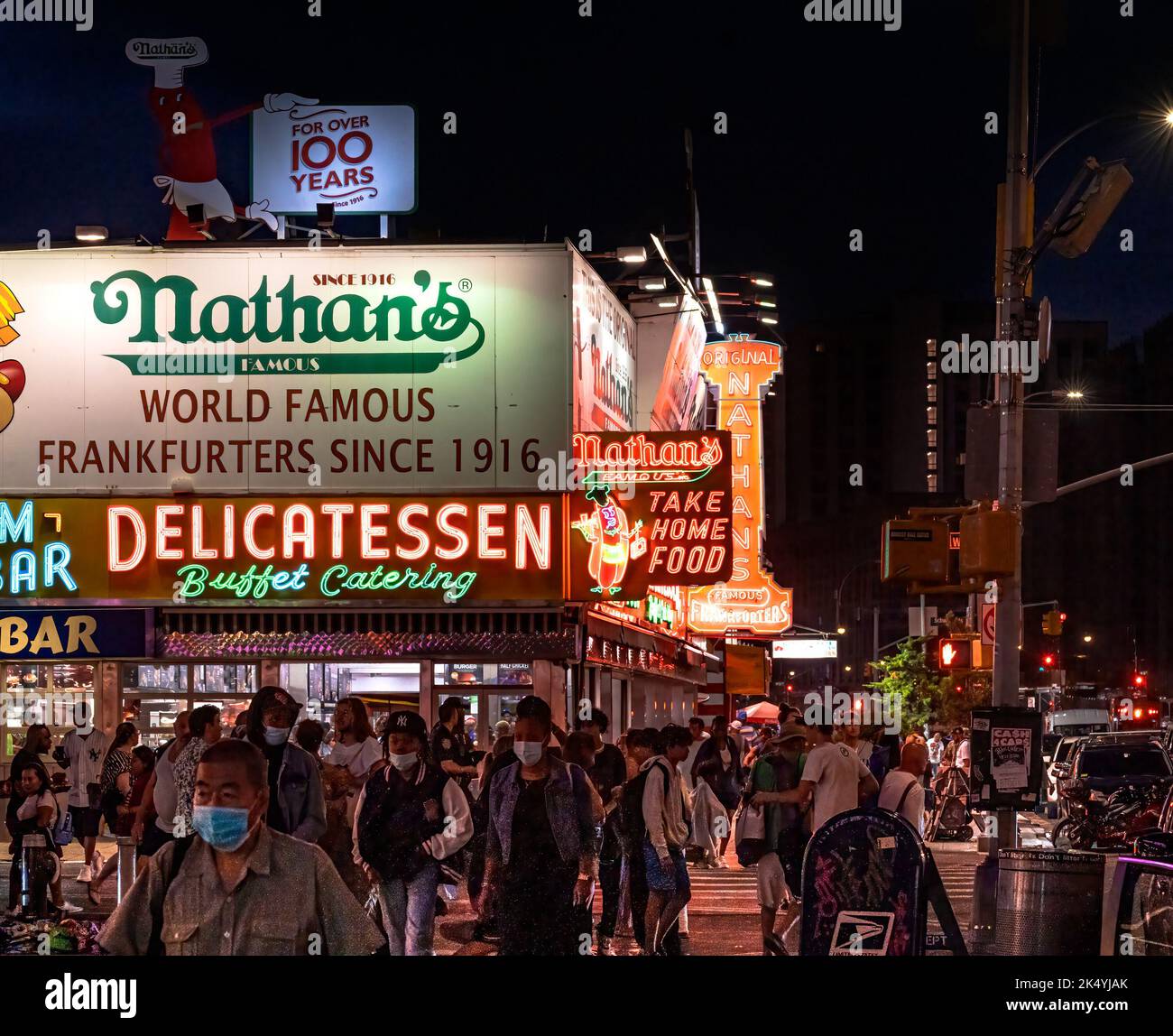New York, NY - USA - Sept 3, 2022 Horizontal night time image of the ...