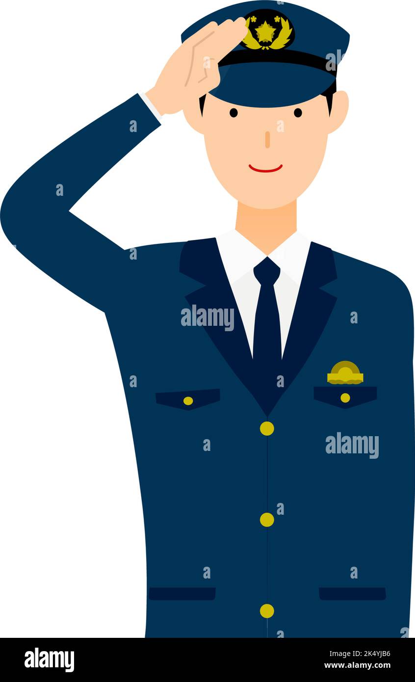 Young male police officer posing, Salute Stock Vector Image & Art - Alamy