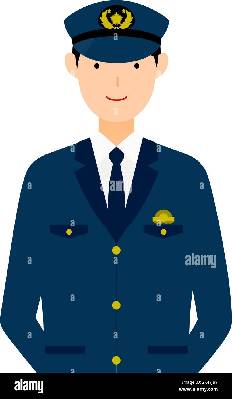 Young male police officer posing, Standing with hands behind back Stock ...