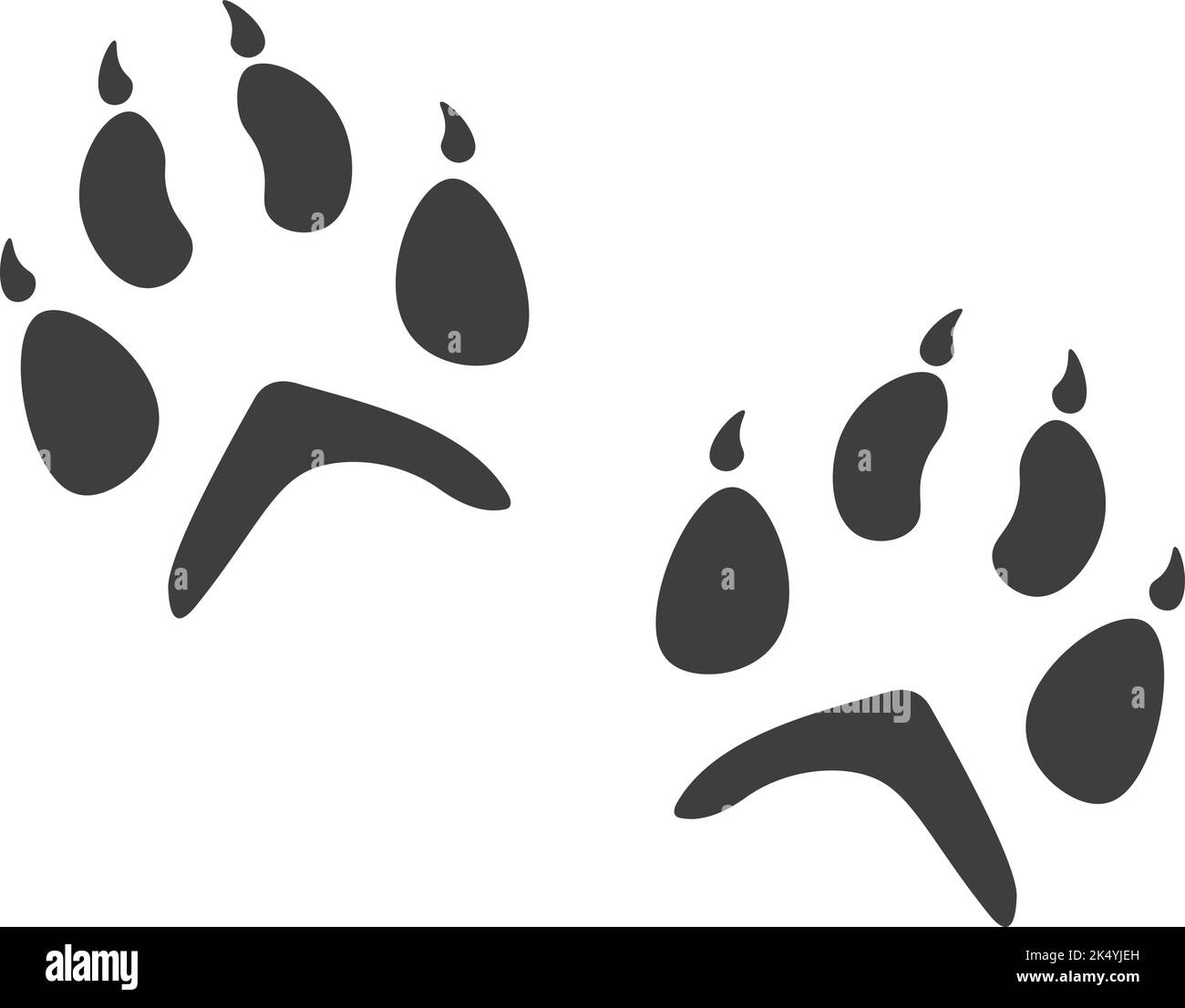 Black fox paw marks. Predator footprint. Animal track Stock Vector ...