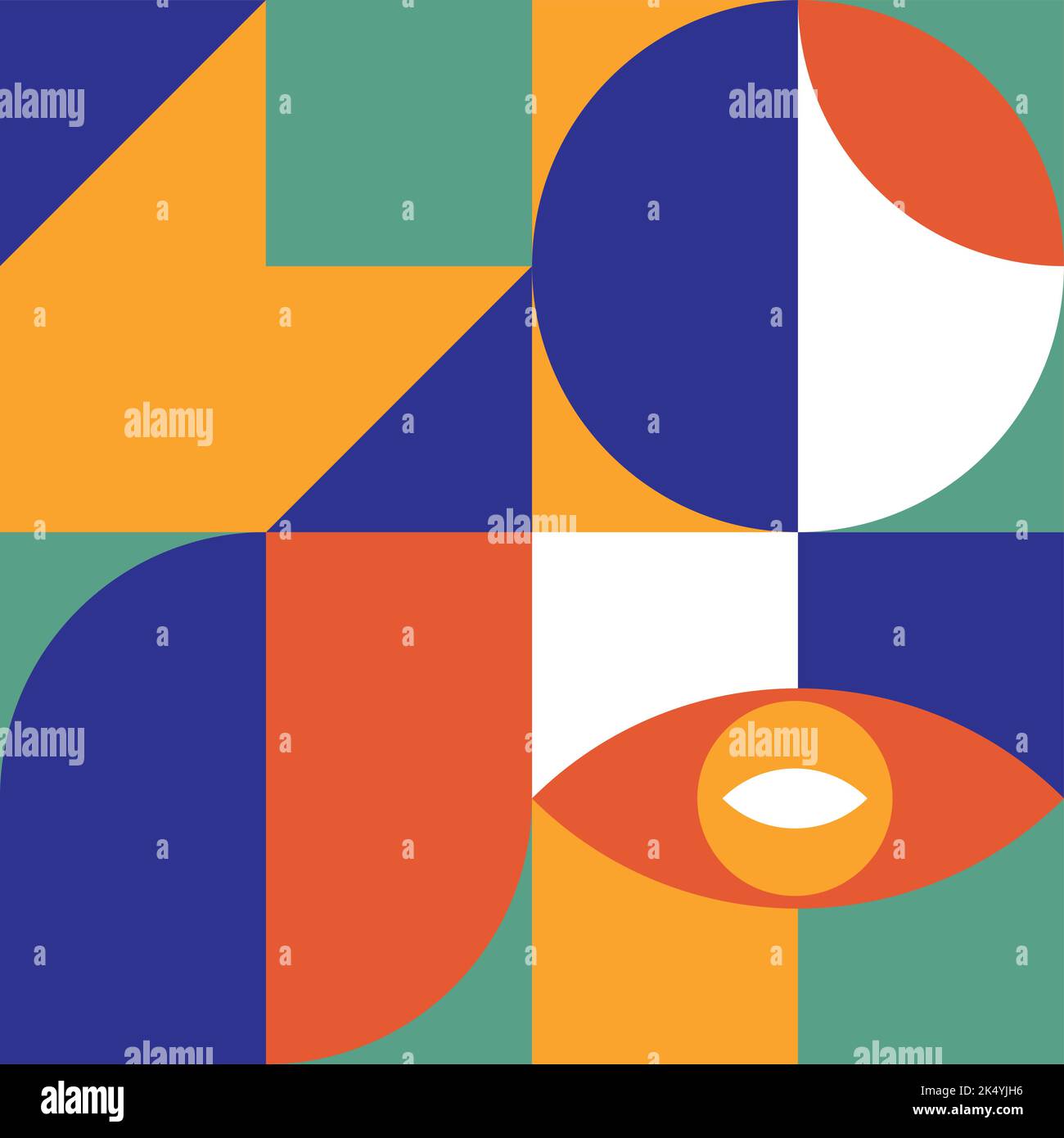 Retro abstract art banner in retro geometric style Stock Vector Image ...