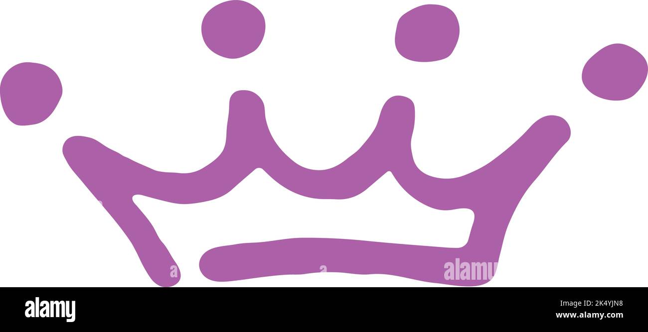 Princess crown icon. Hand drawn brush stroke logo Stock Vector Image ...