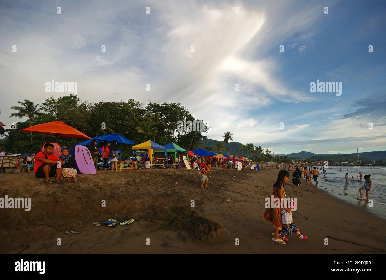 Pantai Pelabuhan Ratu Beach, Sukabumi, West Java, Indonesia Stock Photo ...