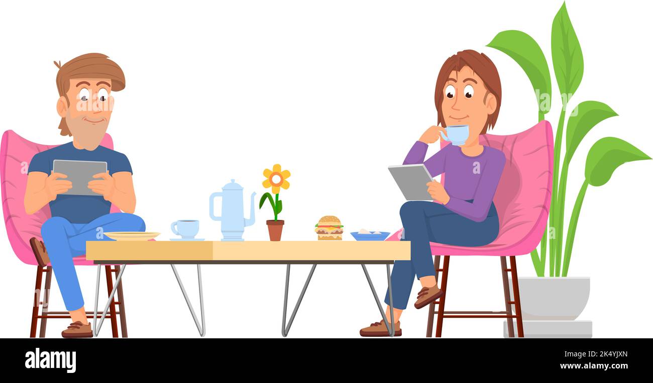 Couple table phone Stock Vector Images - Alamy