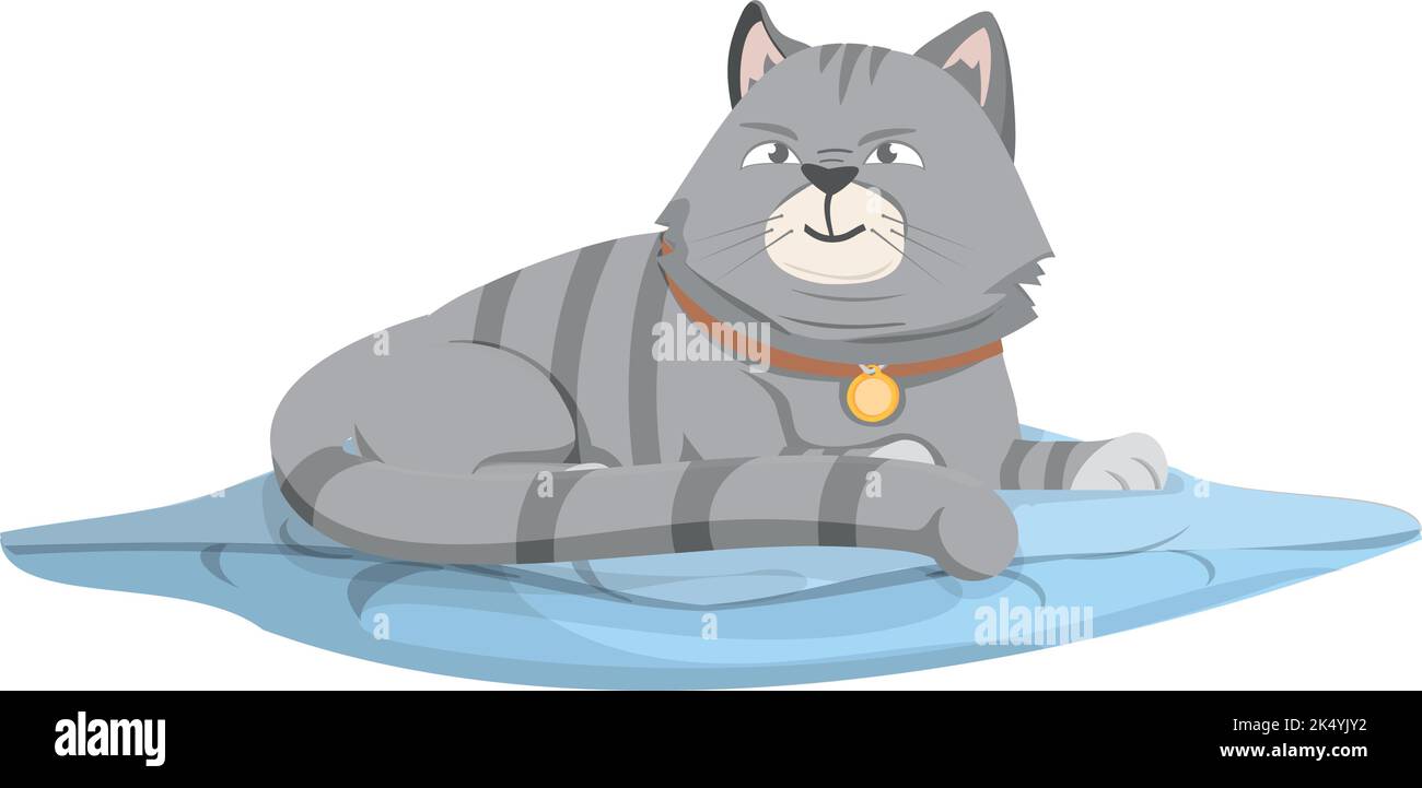 Cat lying down bed bed Stock Vector Images - Alamy