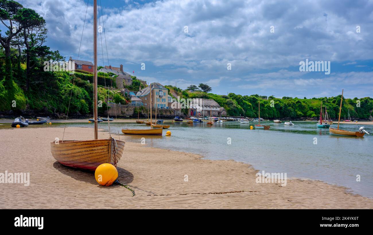 Kingsbridge, UK - July 26, 2022: The River Avon at the Bantham Quay and ...