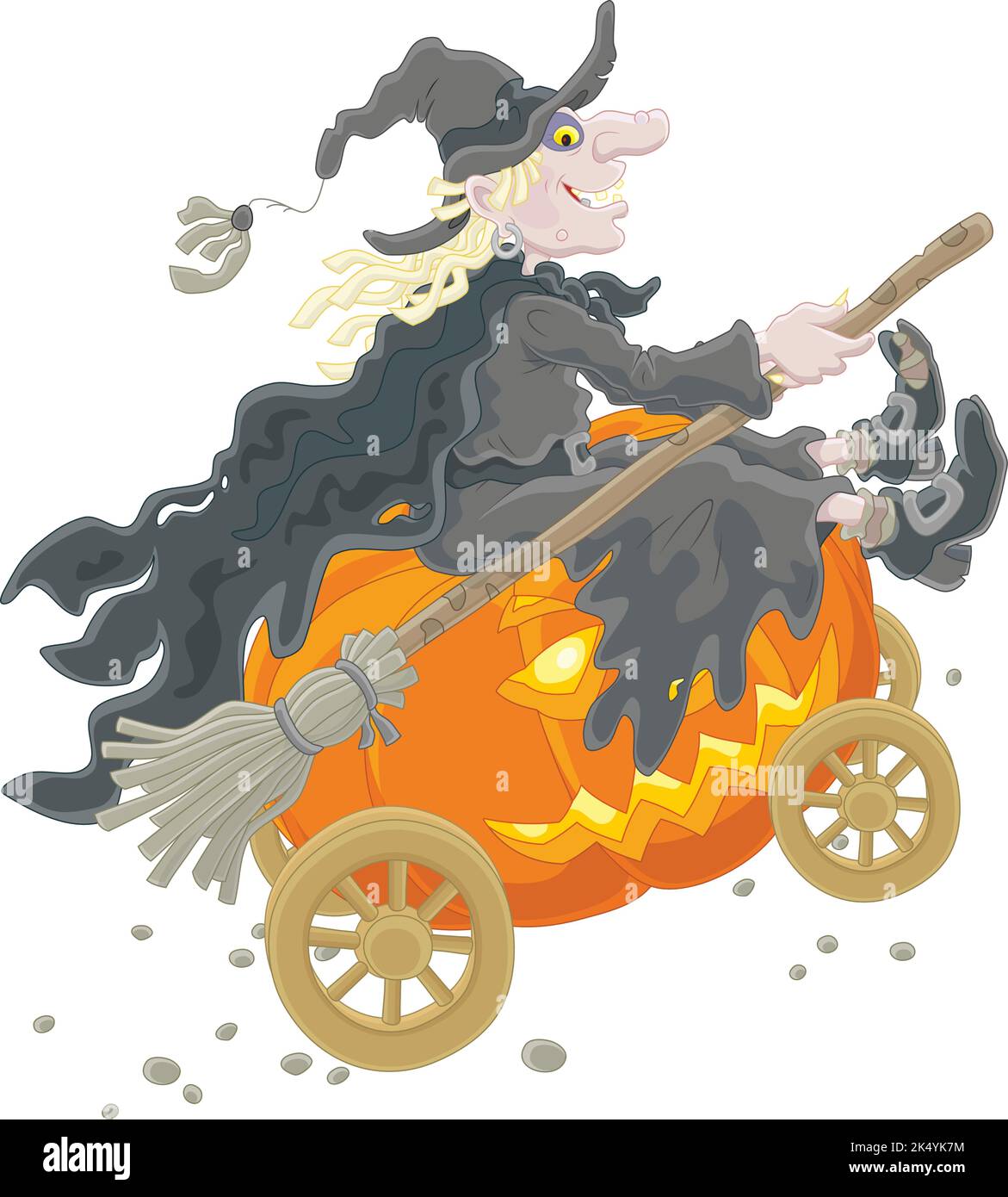 Big pumpkin black witch Stock Vector Images - Alamy