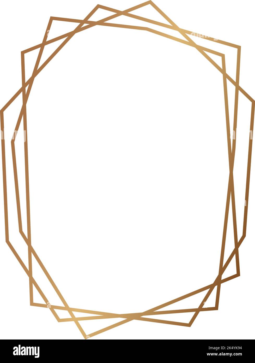Golden polygonal line frame. Decorative shine border Stock Vector Image ...