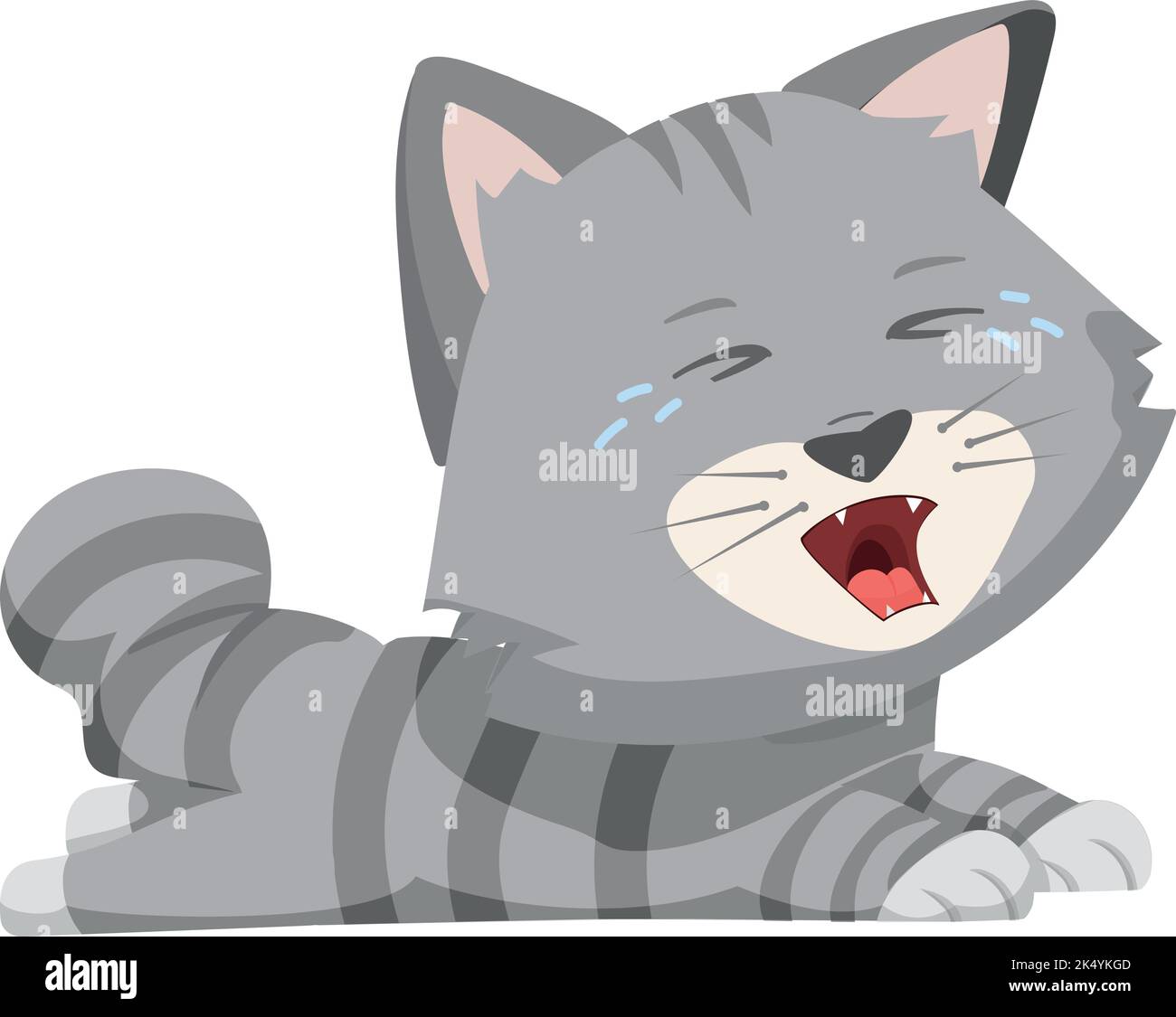 Crying kitten character. Cute cartoon little cat Stock Vector Image ...