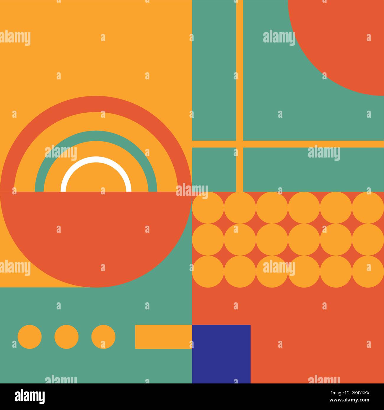 Vintage geometric art poster. Modern square banner Stock Vector Image ...