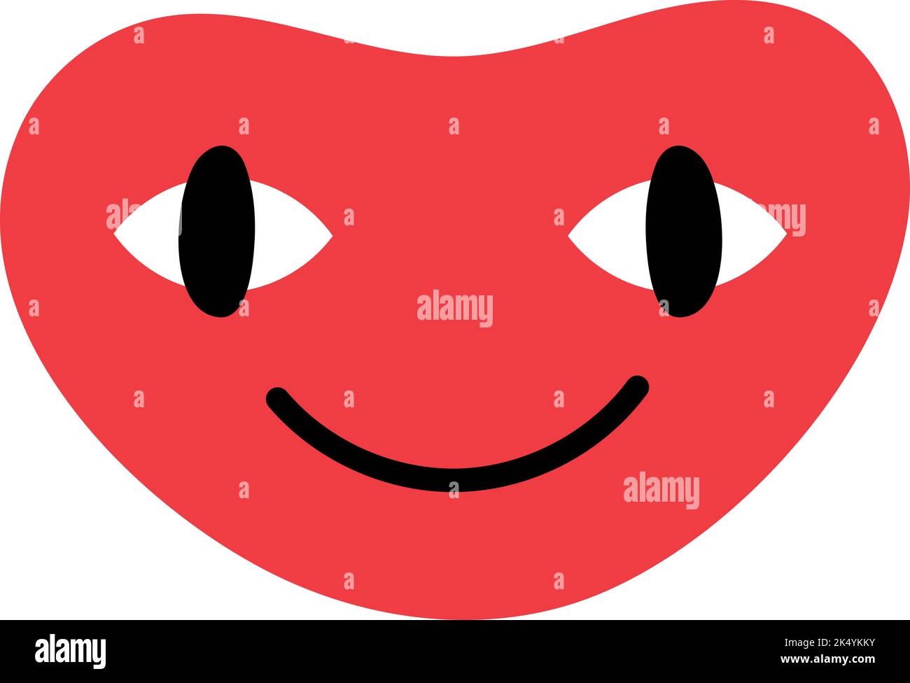 Funny red face icon. Retro smiling emoticon Stock Vector Image & Art ...