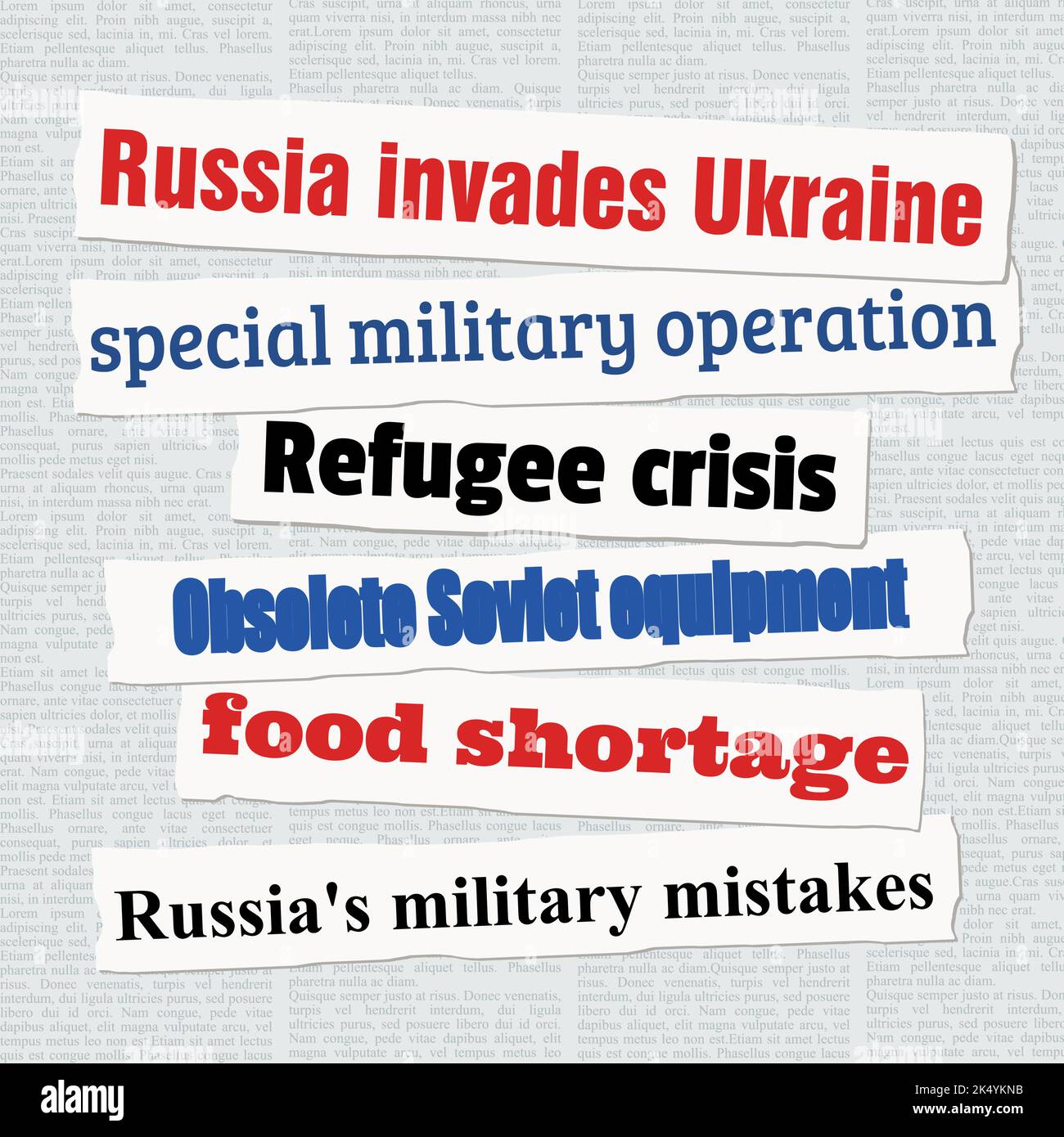 Russia Ukraine invasion news headlines. Newspaper clippings about ...