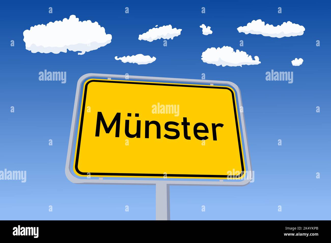 Munster city sign in Germany. City name welcome road sign vector ...
