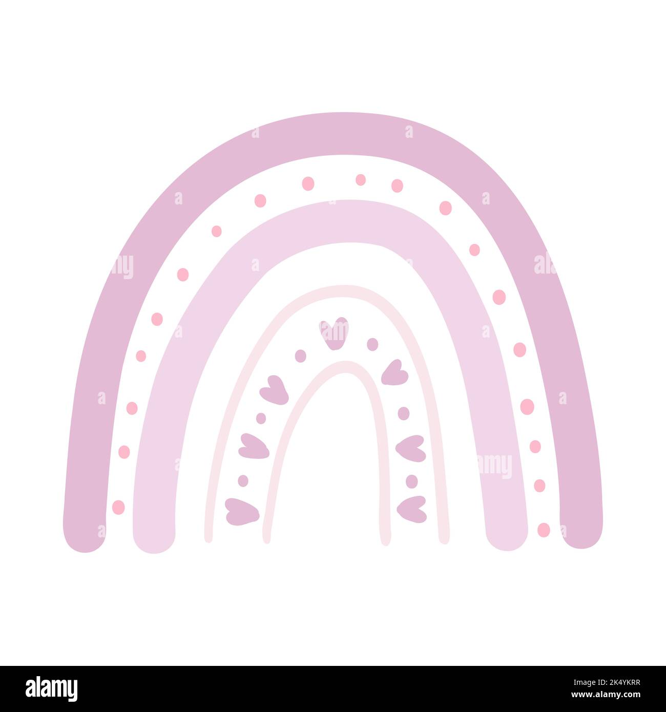 Hand drawn cute cartoon rainbow. Vector illustration of modern ...