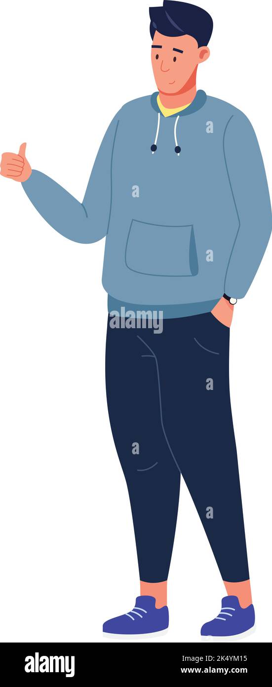 Young man thumbs up. Approve hand gesture isolated on white background ...