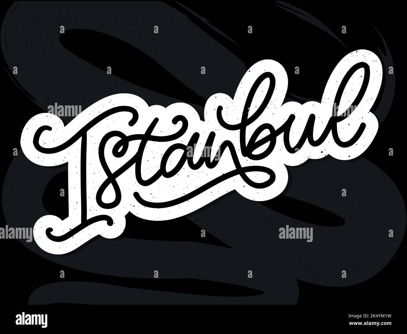 Istanbul. Hand lettering. Vector logo of Istanbul in black color with ...