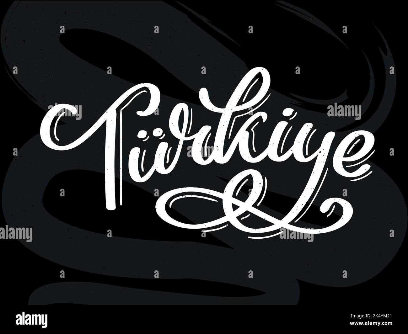 Text in the Turkish: Turkey Lettering. Handwritten name of the country ...