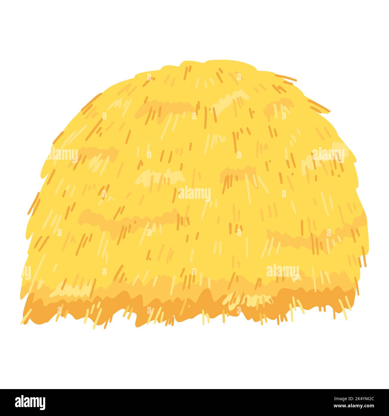 Agricultural haycock in cartoon flat style, rural hay rolled stack ...