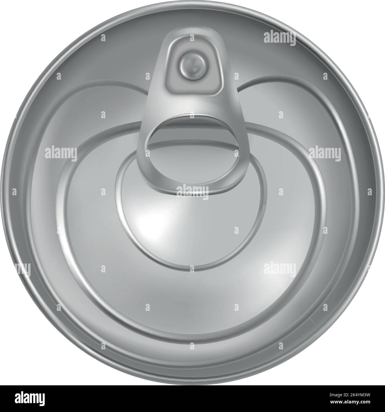 Realistic canned cap. Aluminum tin can top view isolated on white ...