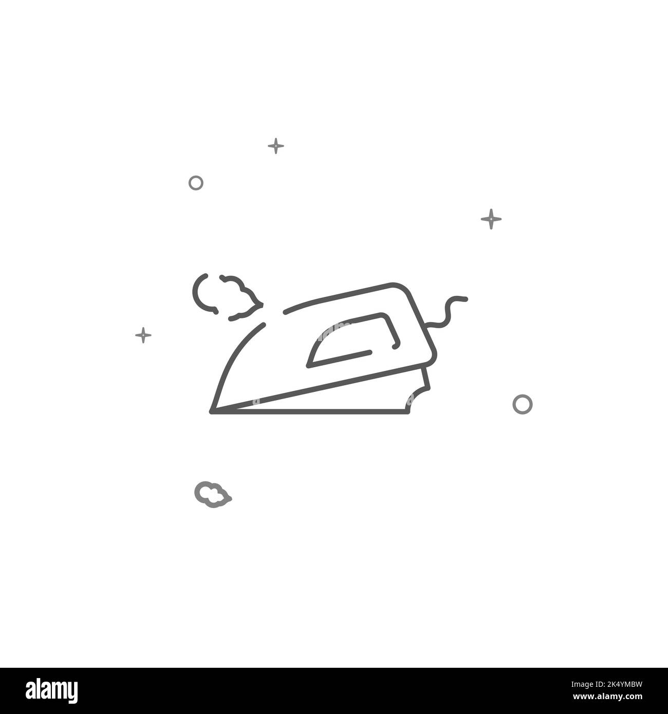 Steam iron simple vector line icon. Symbol, pictogram, sign isolated on ...