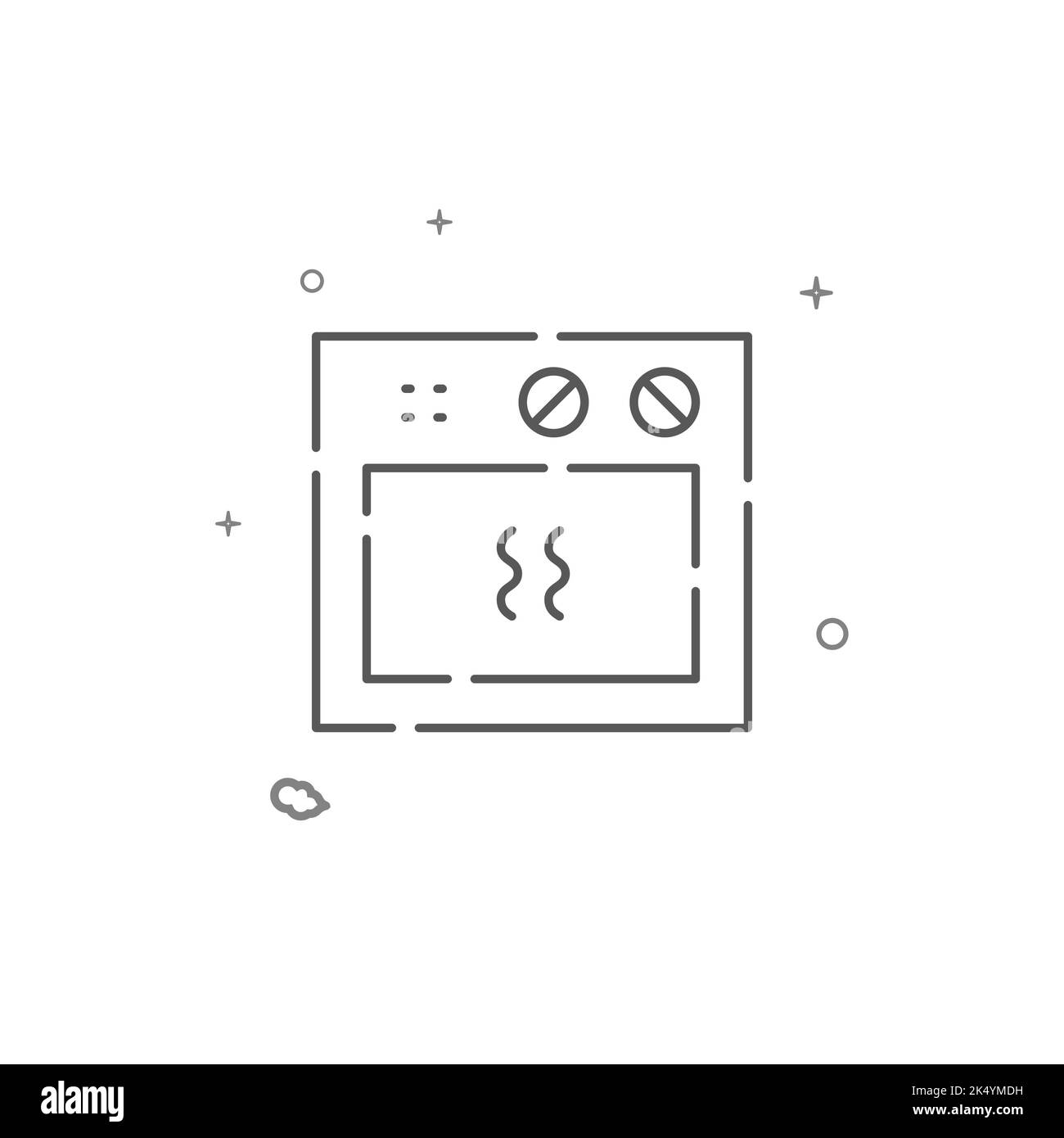 Oven simple vector line icon. Symbol, pictogram, sign isolated on white ...