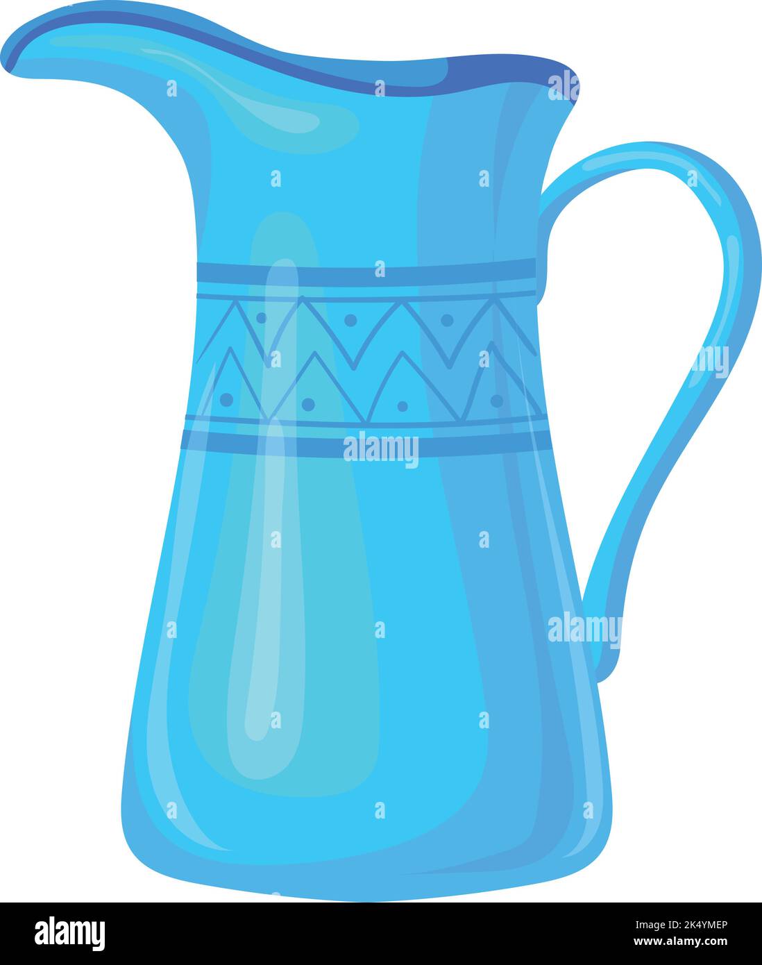 Blue ceramic jug icon. Cartoon clay pitcher isolated on white ...