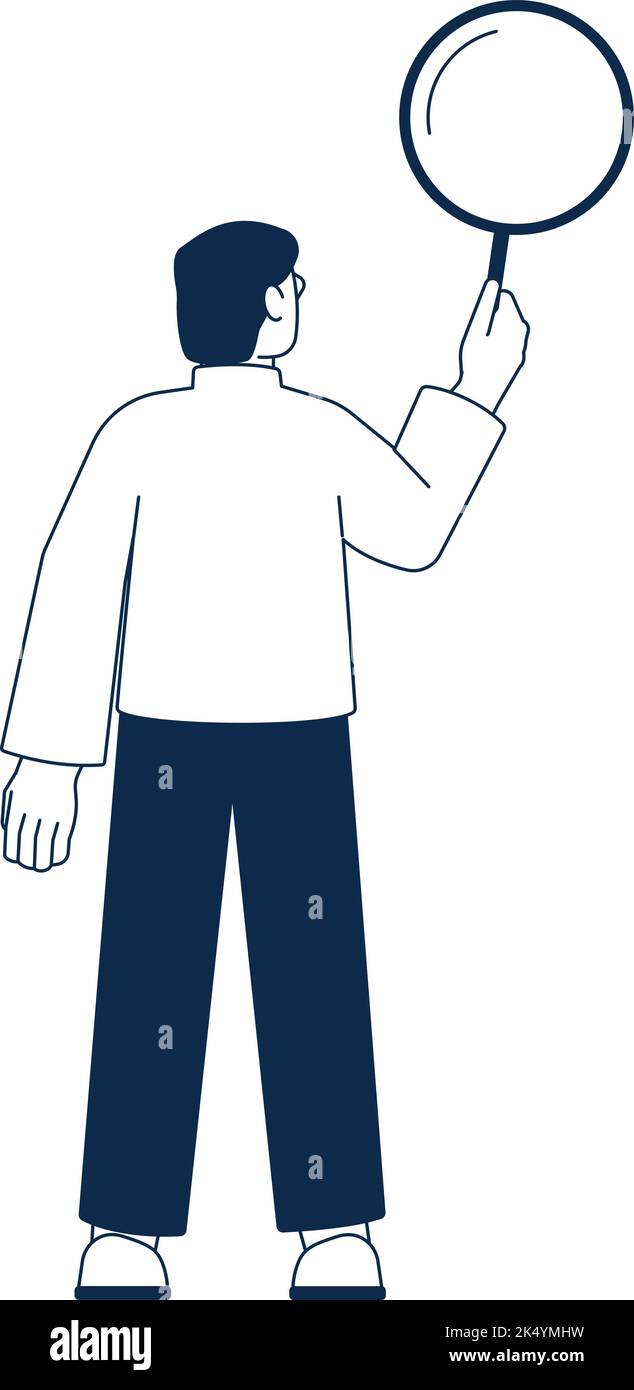 Business research icon. Man holding magnifying glass Stock Vector Image ...