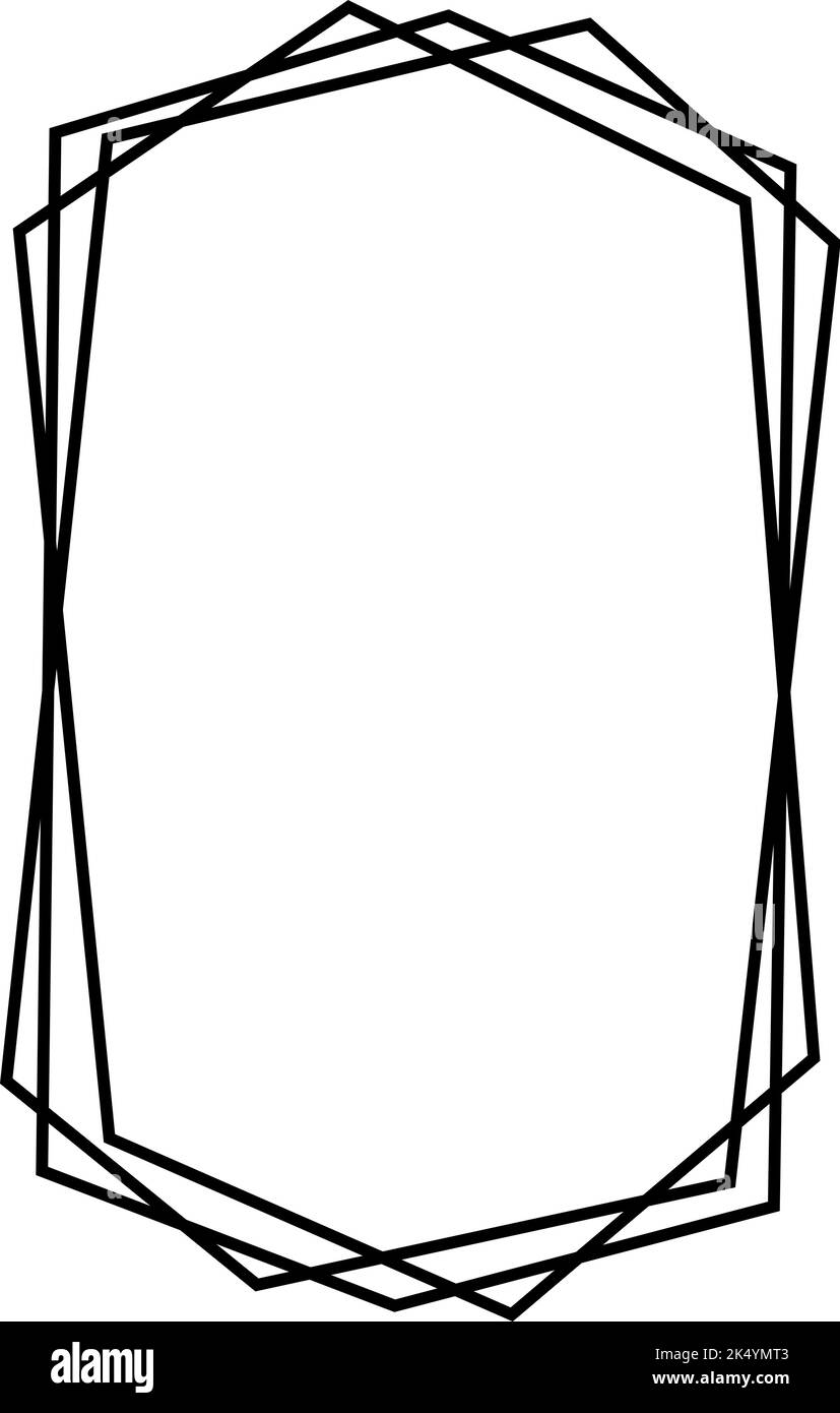 Art deco frame. Black line polygon border Stock Vector Image & Art - Alamy