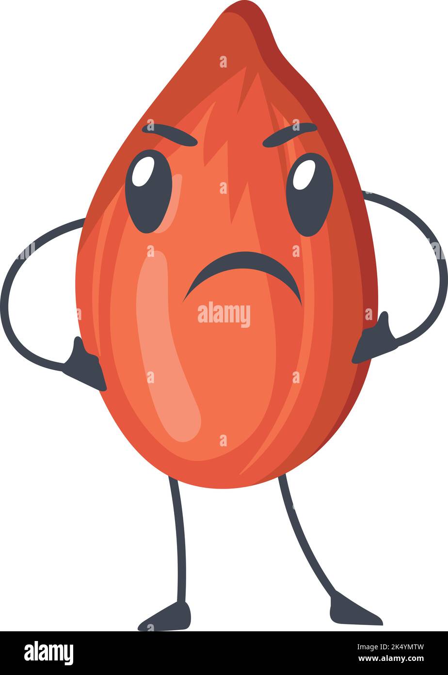 Angry peanut. Cartoon mascot. Funny nut character isolated on white ...