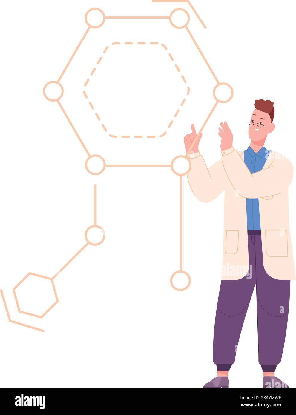 Scientist showing molecule structure. Chemical research presentation ...
