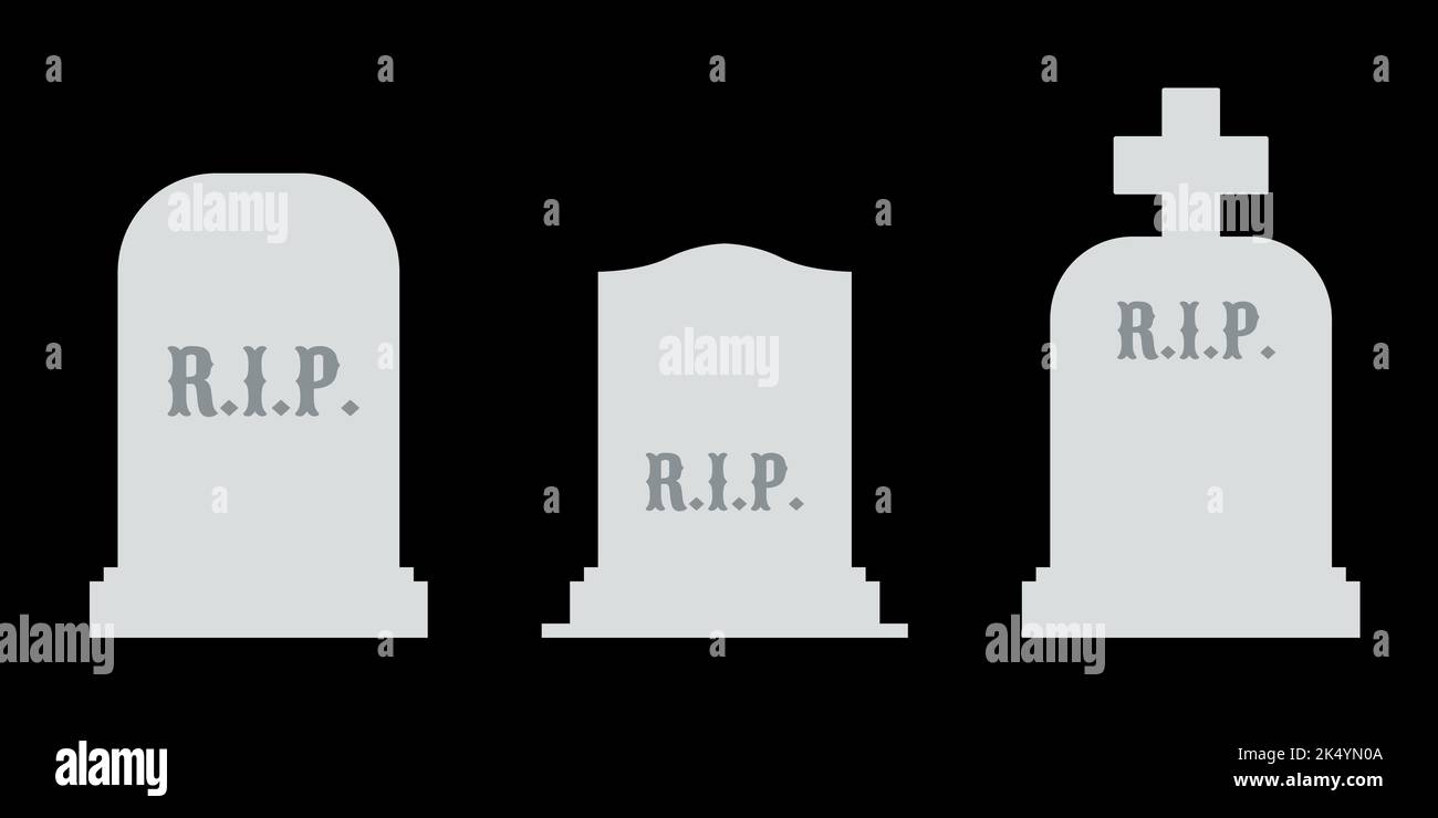 RIP Rest In peace gravestone vector. Headstone template illustration ...