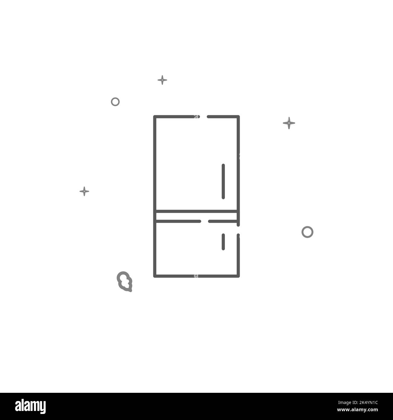 Fridge simple vector line icon. Symbol, pictogram, sign isolated on ...