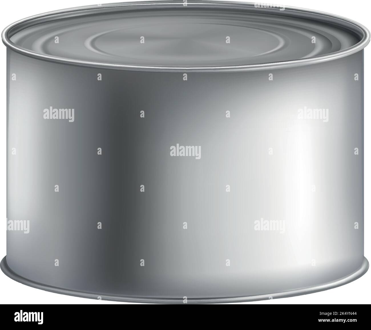 Aluminum food container mockup. Realistic tin can isolated on white ...
