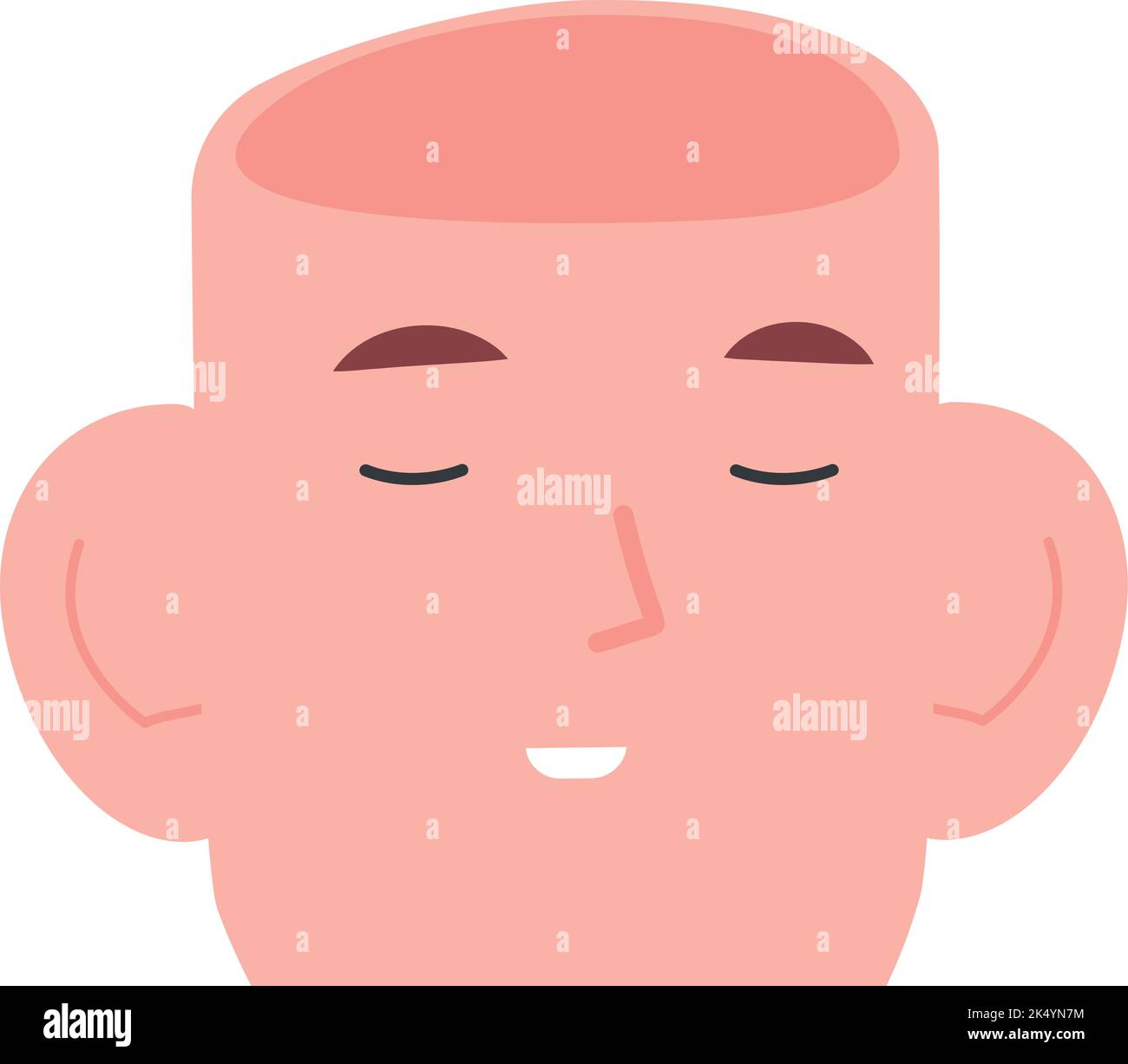 Open mind person. Empty head with relaxed face expression isolated on ...