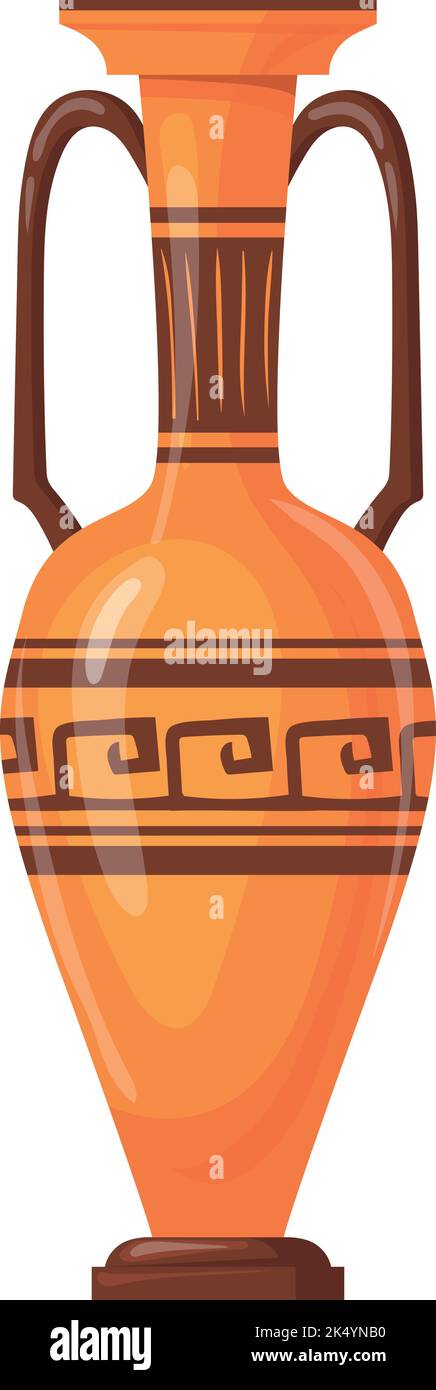 Ceramic amphora. Ancient greek vase cartoon icon isolated on white background Stock Vector Image ...
