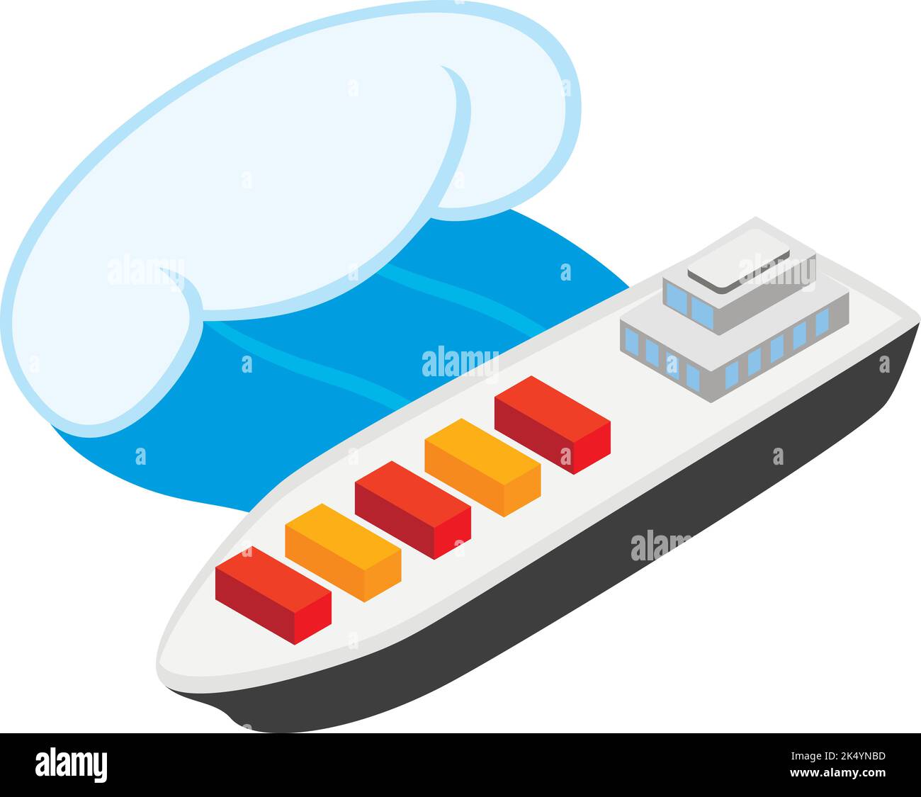 Cargo ship icon isometric vector. Large modern container ship and ocean ...