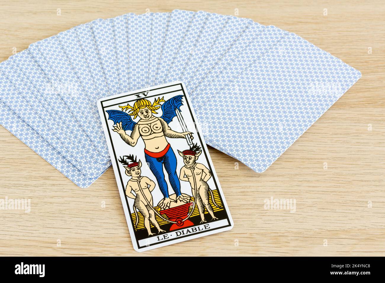 Tarot of Marseilles. The devil Stock Photo - Alamy