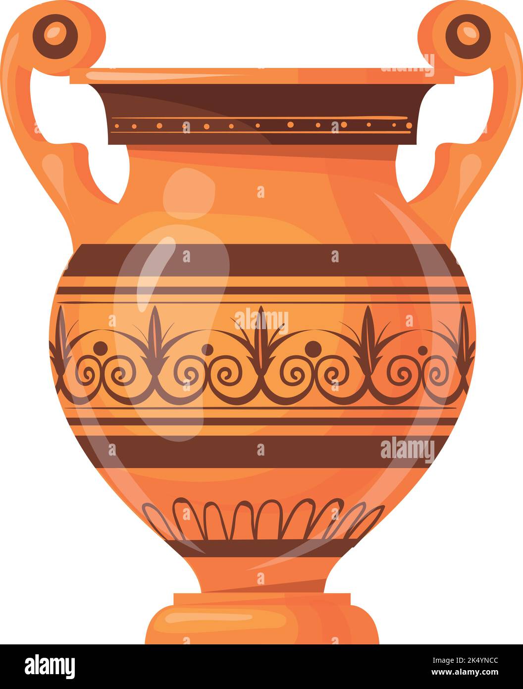 Ancient urn. Antique cartoon pottery. Decorative greek crockery ...