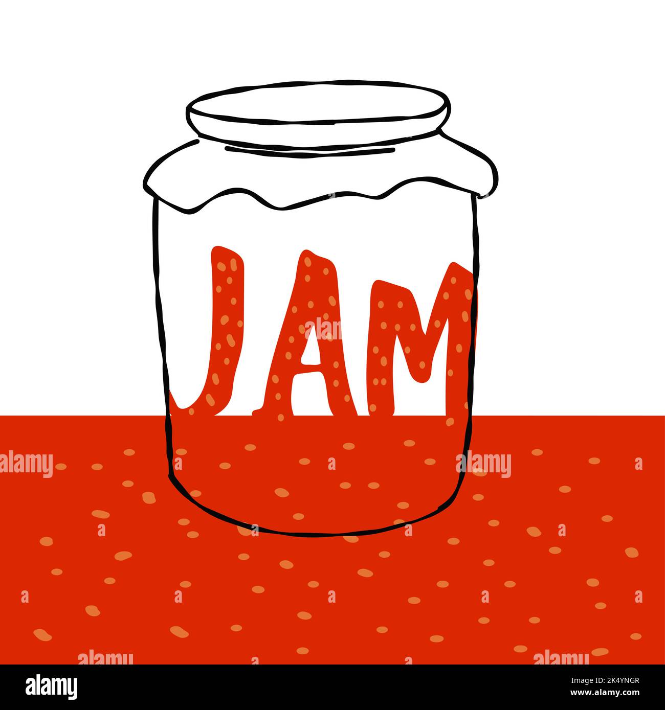 Jam jar illustration on red white background Stock Vector Image & Art ...