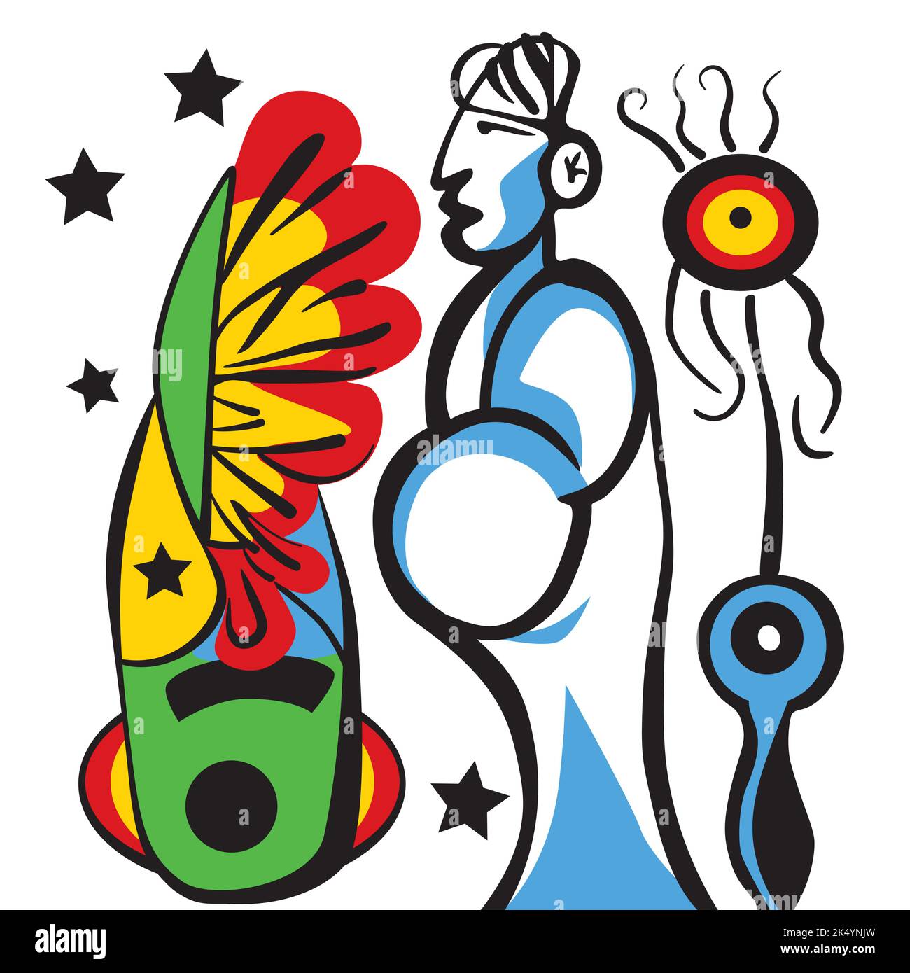 Abstract astronaut in the space, Picasso style illustration Stock ...