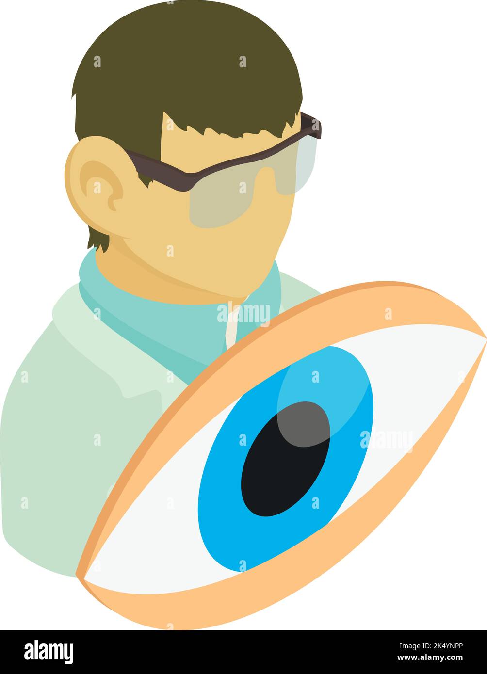 Doctor ophthalmologist icon isometric vector. Medical worker and open ...