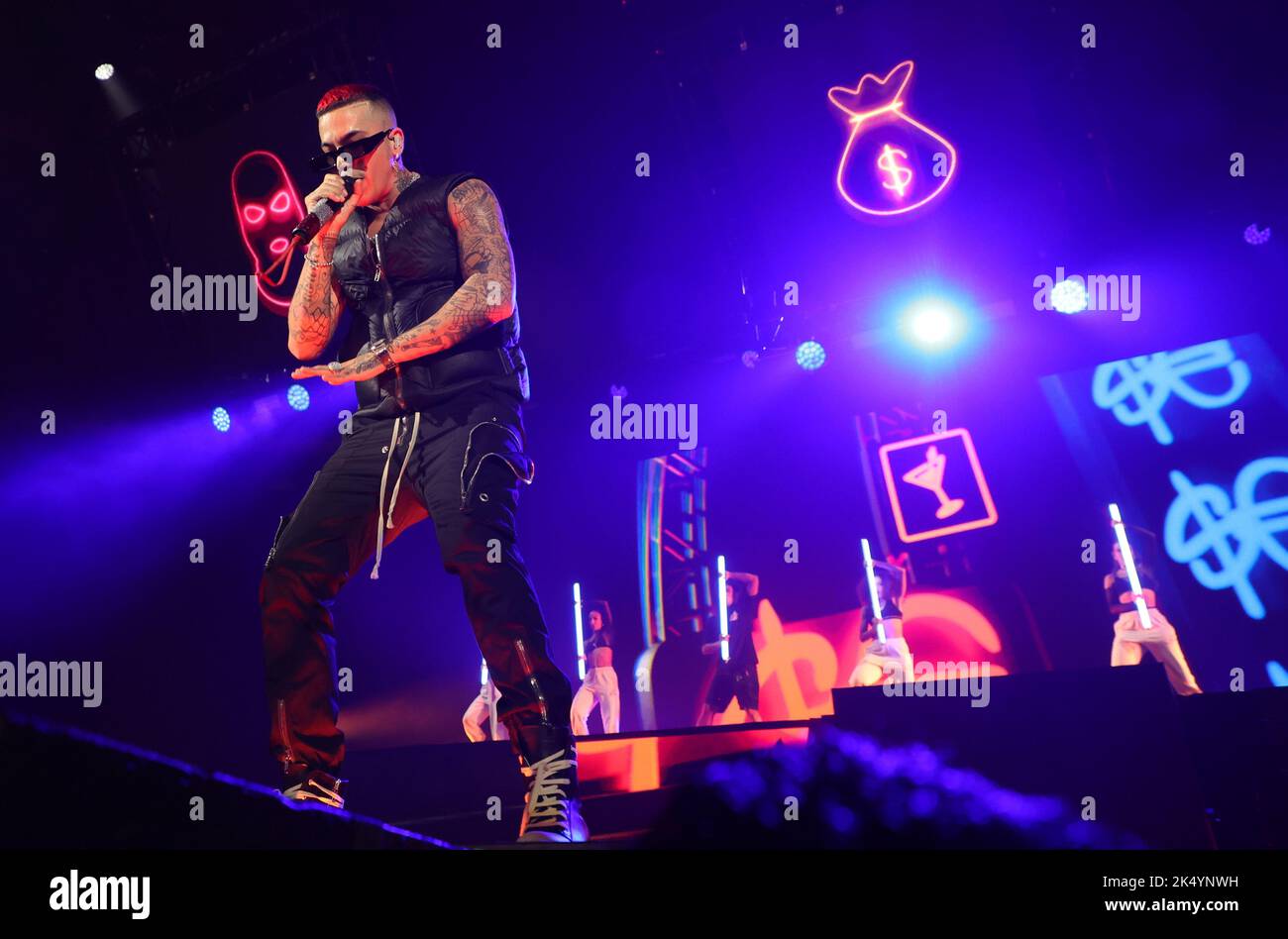 Italian rapper Sfera Ebbasta in concert during “Famoso tour 2022” at ...