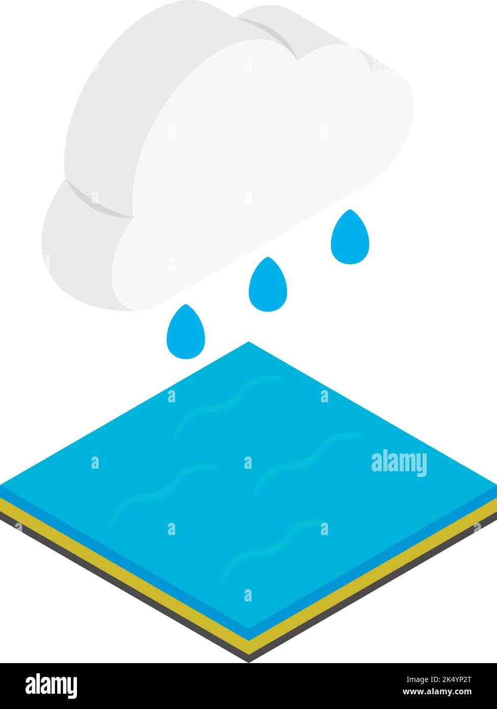 Rainy season icon isometric vector. Rain cloud with raindrop above ...
