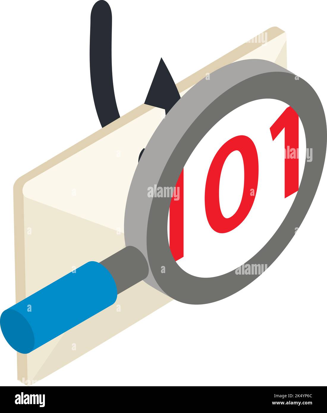 Internet fraud icon isometric vector. Magnifying glass, hooked closed ...