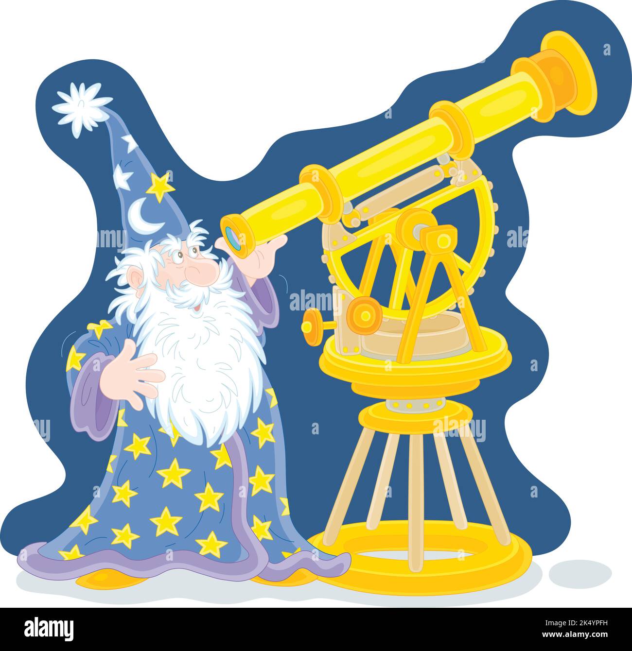 Astronomer with a telescope illustration hi-res stock photography and ...