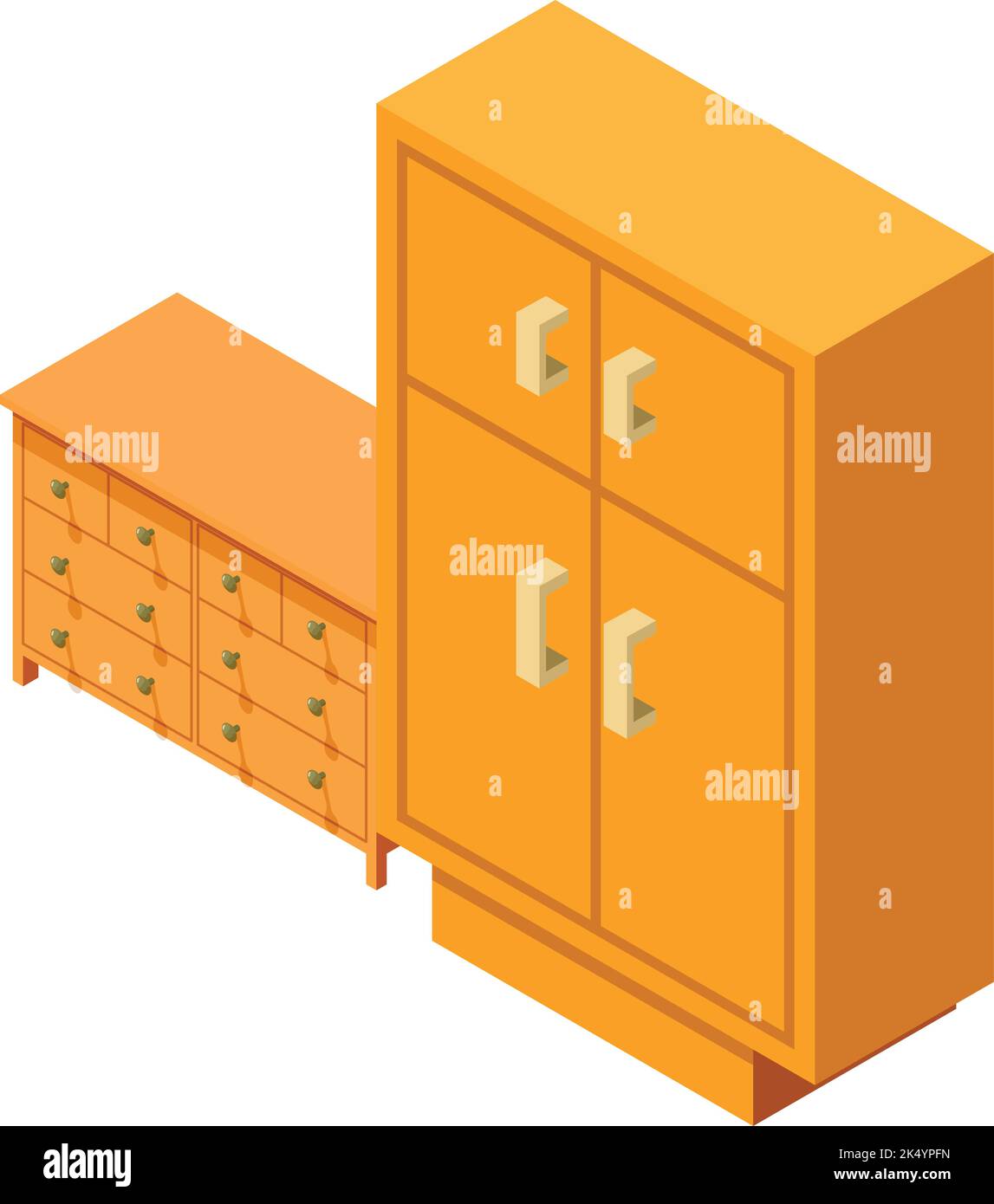 Wooden furniture icon isometric vector. New modern locker for changing ...