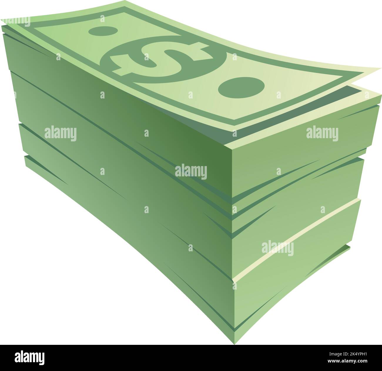 Dollar banknote stack. Green paper money bills isolated on white ...